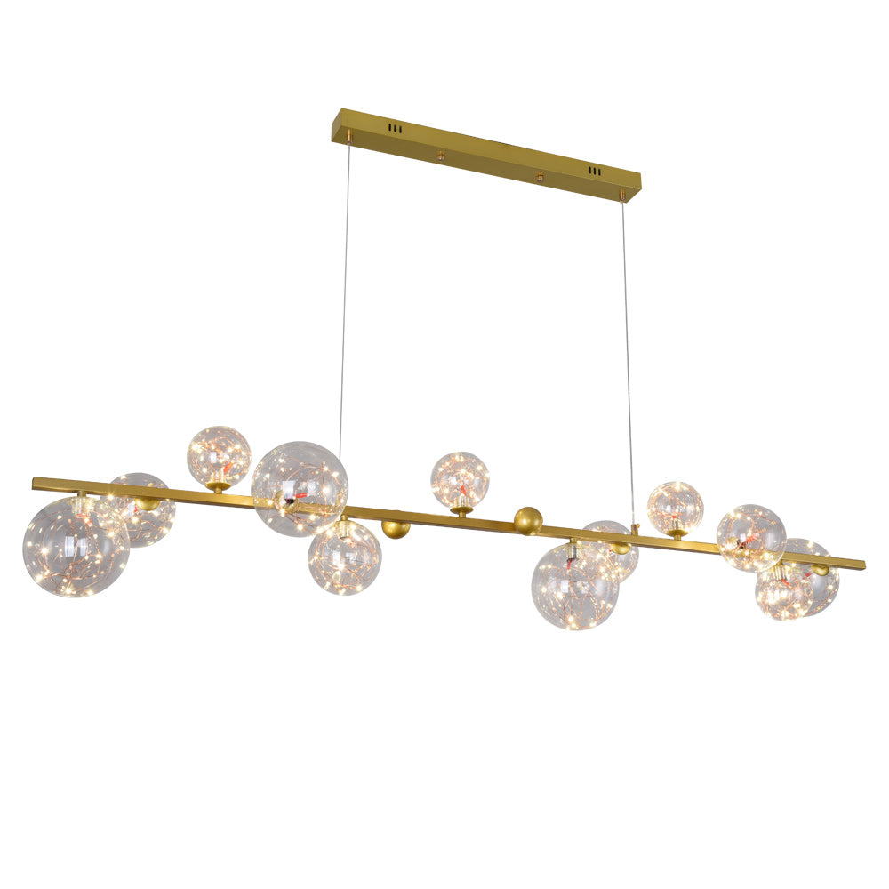 Lyra Linear 8/12 Orb Gold LED Pendant Light — Eli & Co. Lighting
