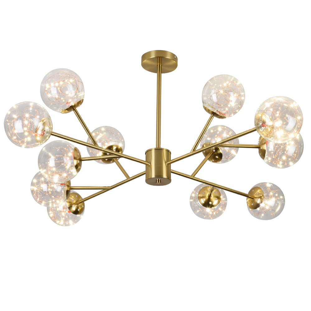 Lyra 9/12 Orb Gold LED Chandelier — Eli & Co. Lighting
