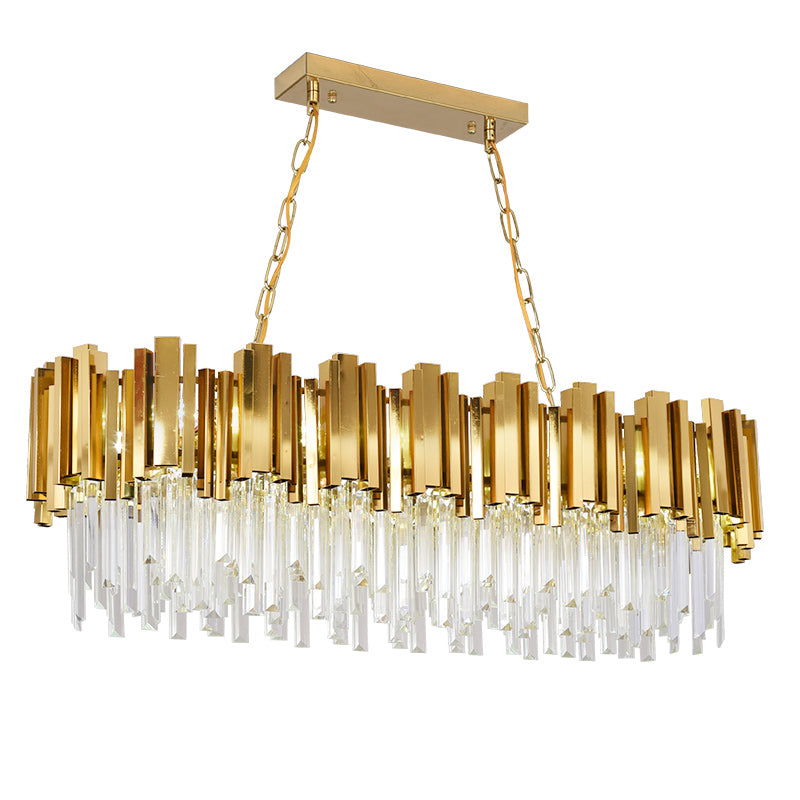 Solaris Linear Crystal Chandelier 90/120cm - Gold Finish — Eli & Co ...