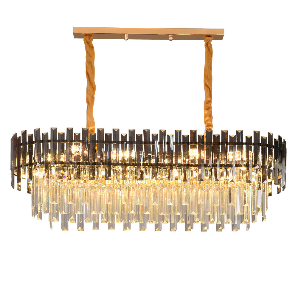 Noelle 8-Light Linear Crystal Chandelier 90cm — Eli & Co. Lighting