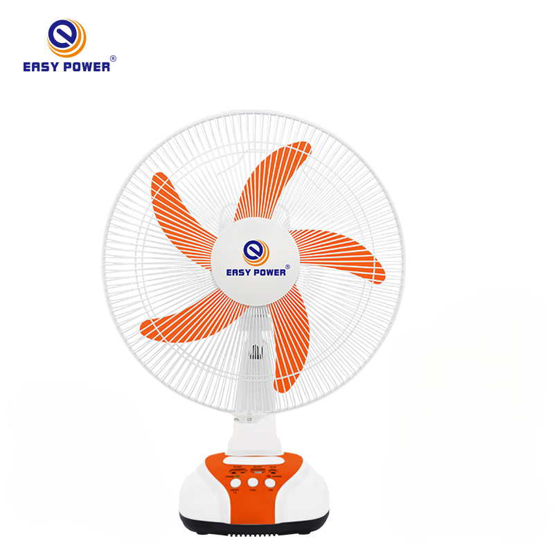 Easy Power 16" Portable Rechargeable Table Fan with LED Light & Powerb ...