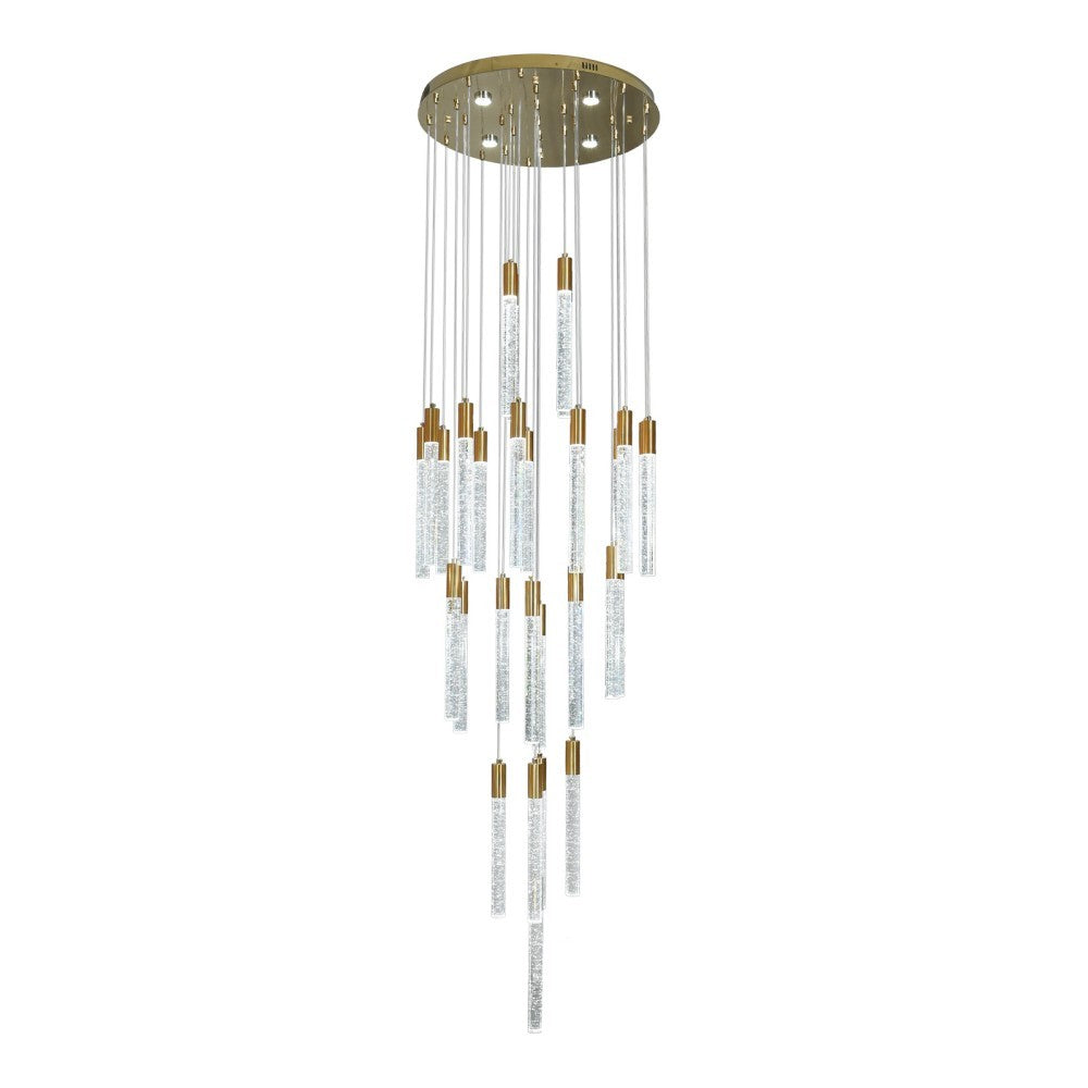 Aroha 30-Head Spiral Crystal Chandelier – Tri-Colour — Eli & Co. Lighting